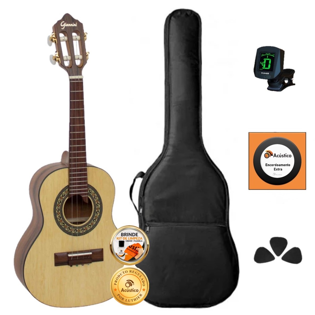 Kit Cavaquinho Giannini Acústico Natural Gon. Alves Completo - O Acústico - Referência em ...